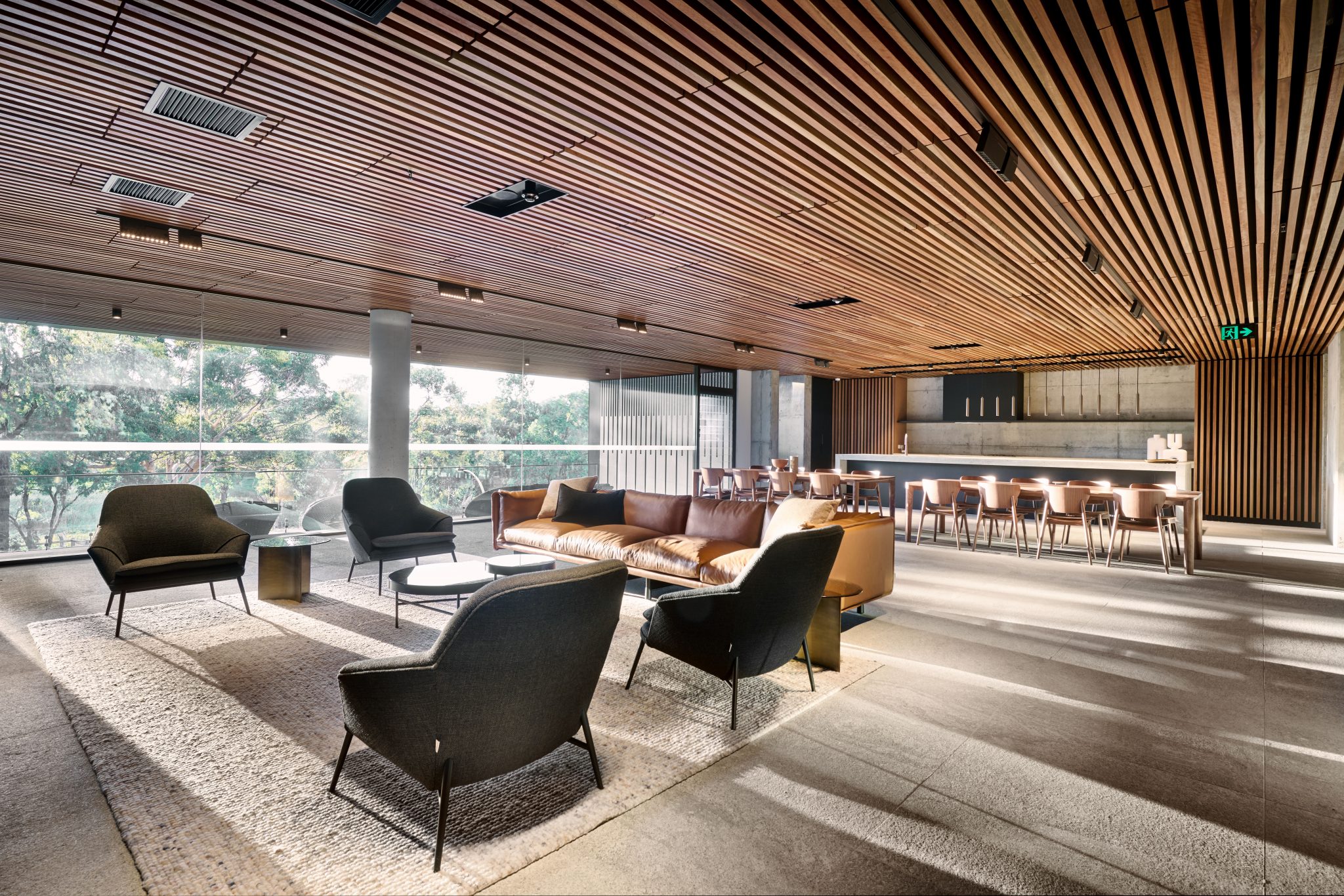 Eden Apartments | Spotted Gum Feature Timber Ceiling Battens