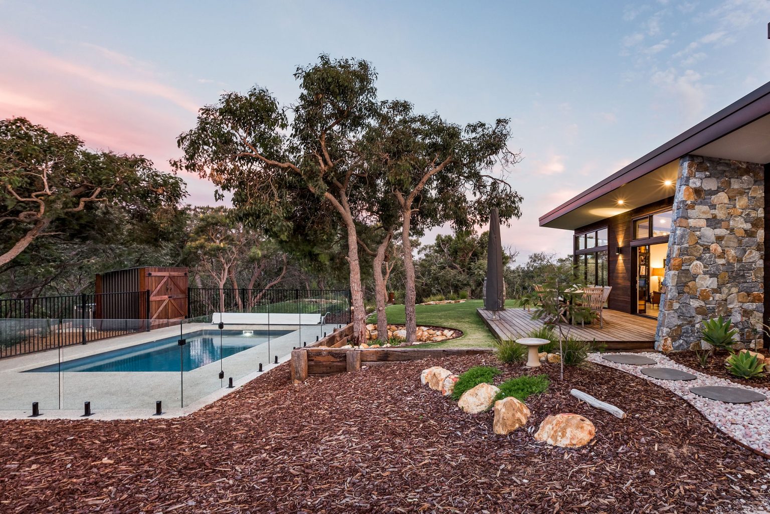 Brazier Cove | Spotted Gum Cladding with Rough Sawn Face
